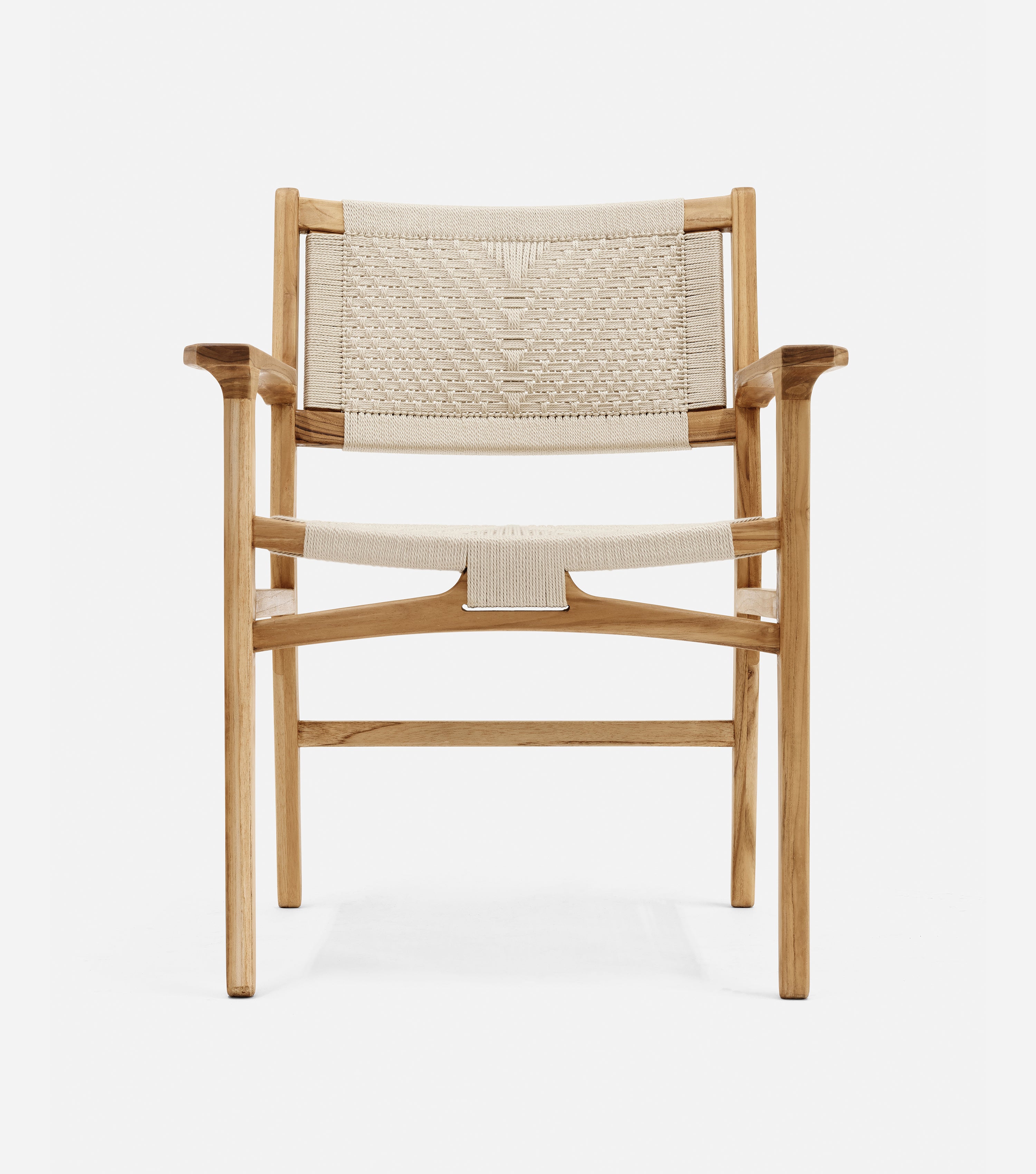 Chontales Dining Chair with Armrest Woven Naturaline V Braided Cord ...