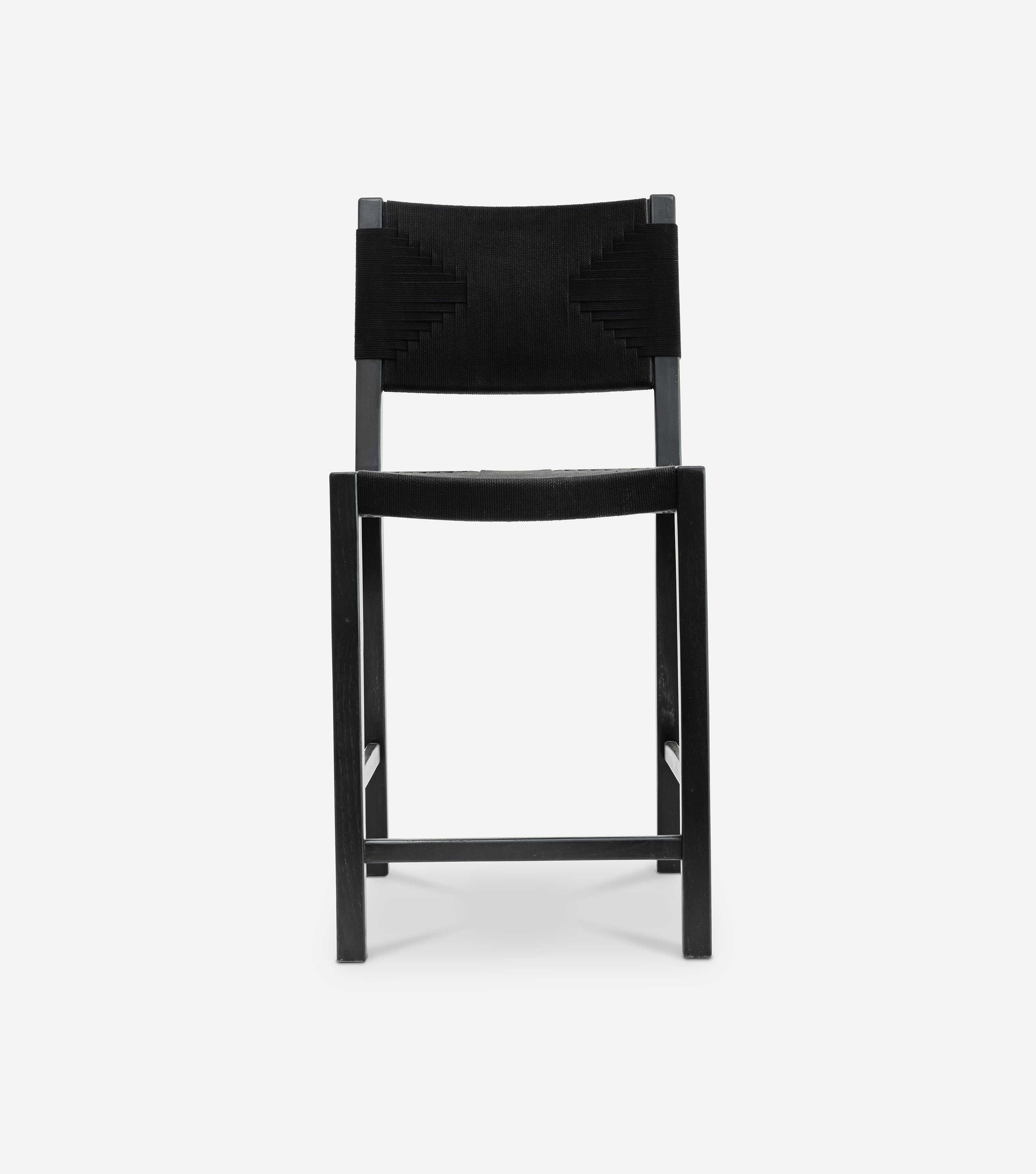Monimbo Bar Stool Woven Black Cross Braided Cord | Forever Furniture by ...