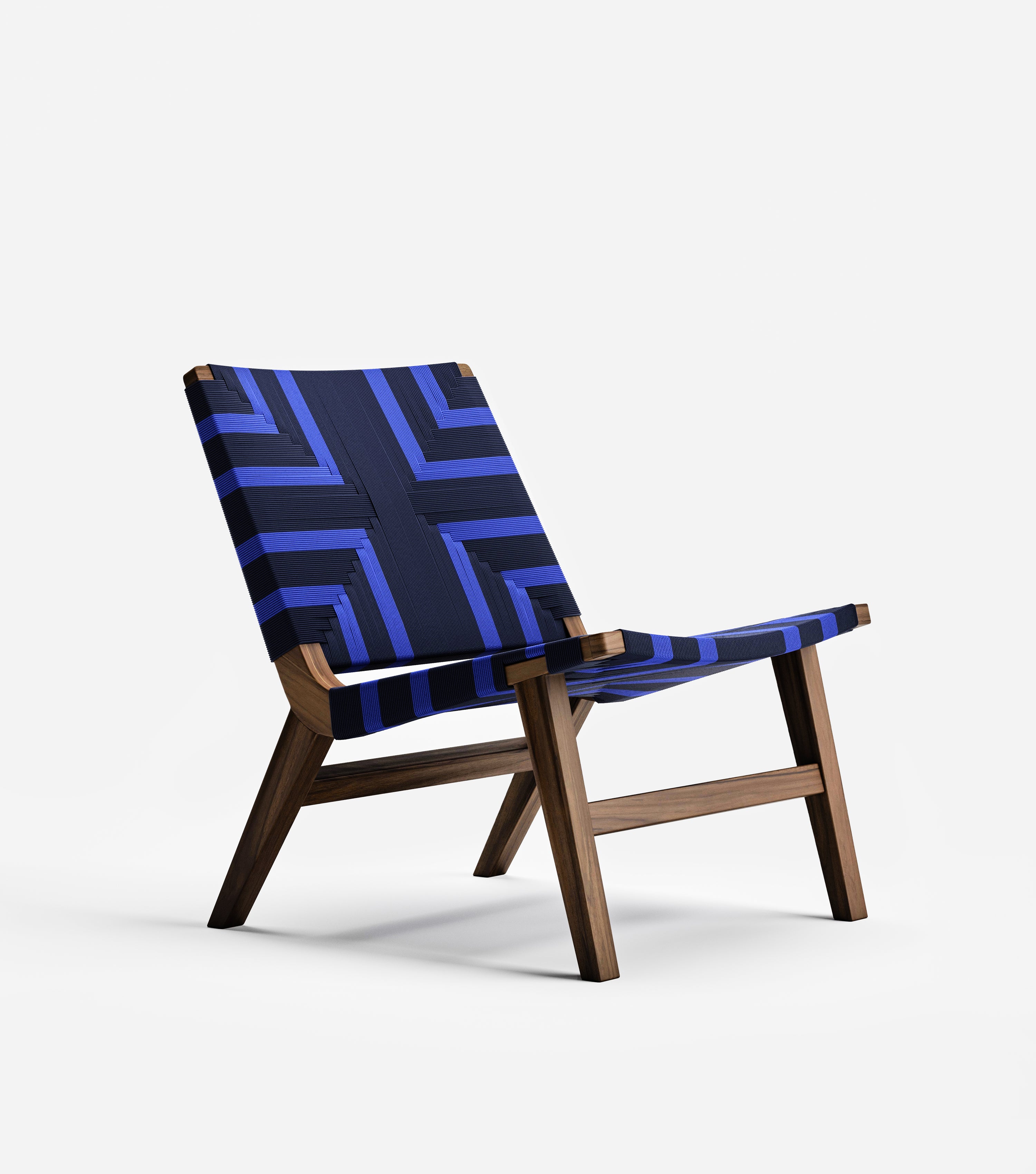 Casares Lounge Chair Woven Midnight Blue Cord | Forever Furniture by ...