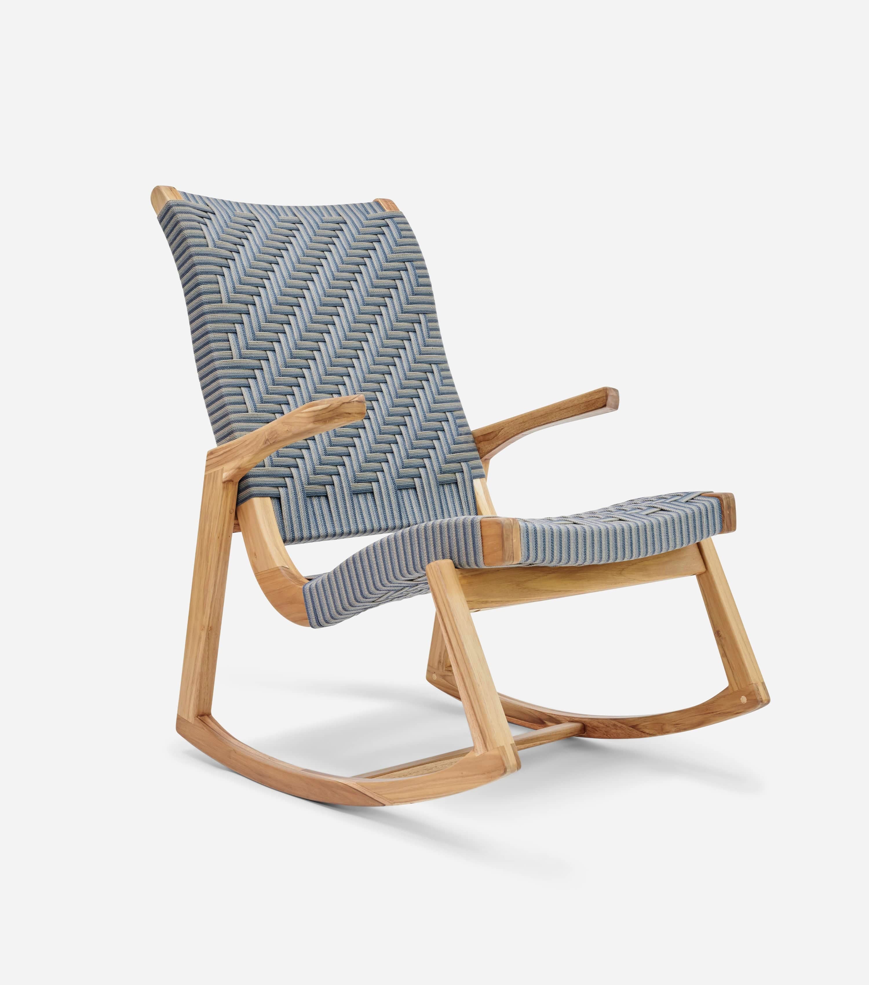 Amador Rocking Chair Woven Riorocas Pattern | Forever Furniture by MasayaCo