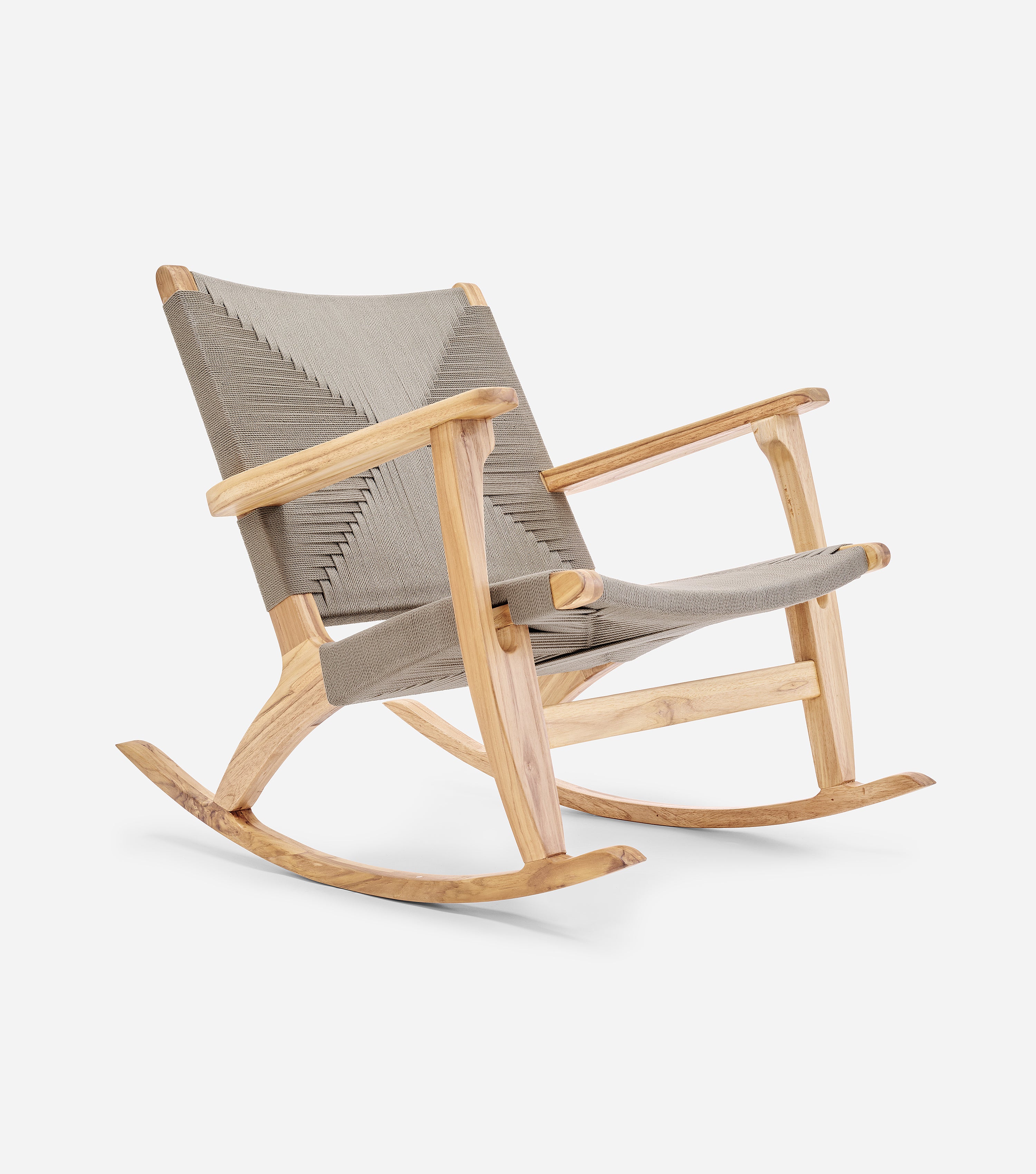Masaya Rocking Chair Woven Taupe Cross Baided Cord | Forever Furniture ...